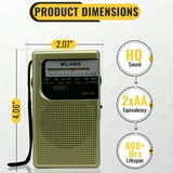 Milanix Small AM/FM Radio Portable Battery Operated with Best Reception ...