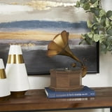 DecMode 9" x 17" Copper Wooden Music Antique Gramophone with Brown ...