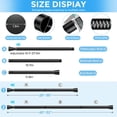 Adjustable Tension Curtain Rods 2-Pack Black Spring Rods Non-Slip No ...