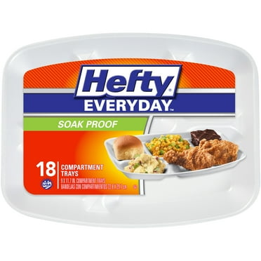 Chinet Classic White Paper Compartment Dinner Plates, 10 3/8”, 32 Count ...