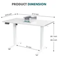 CONCETTA Electric Adjustable Height Standing Desk - 55 x 24 inch Sit to ...