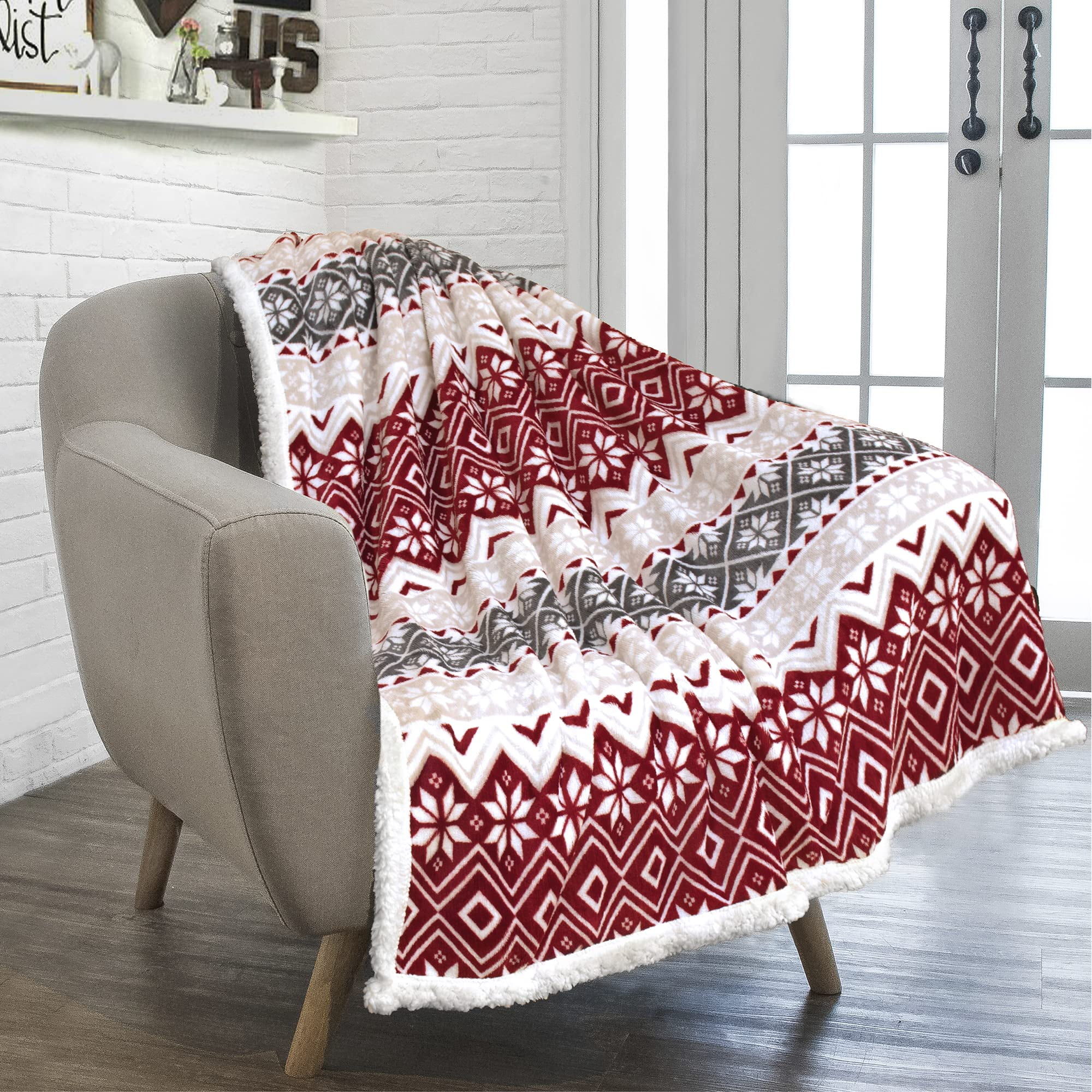 Click here for Pavilia Premium Christmas Sherpa Throw Blanket Chr... prices
