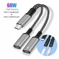 UOYOTT 2 IN 1 USB C Type C Splitter to Dual Type USB C Headphone Jack ...