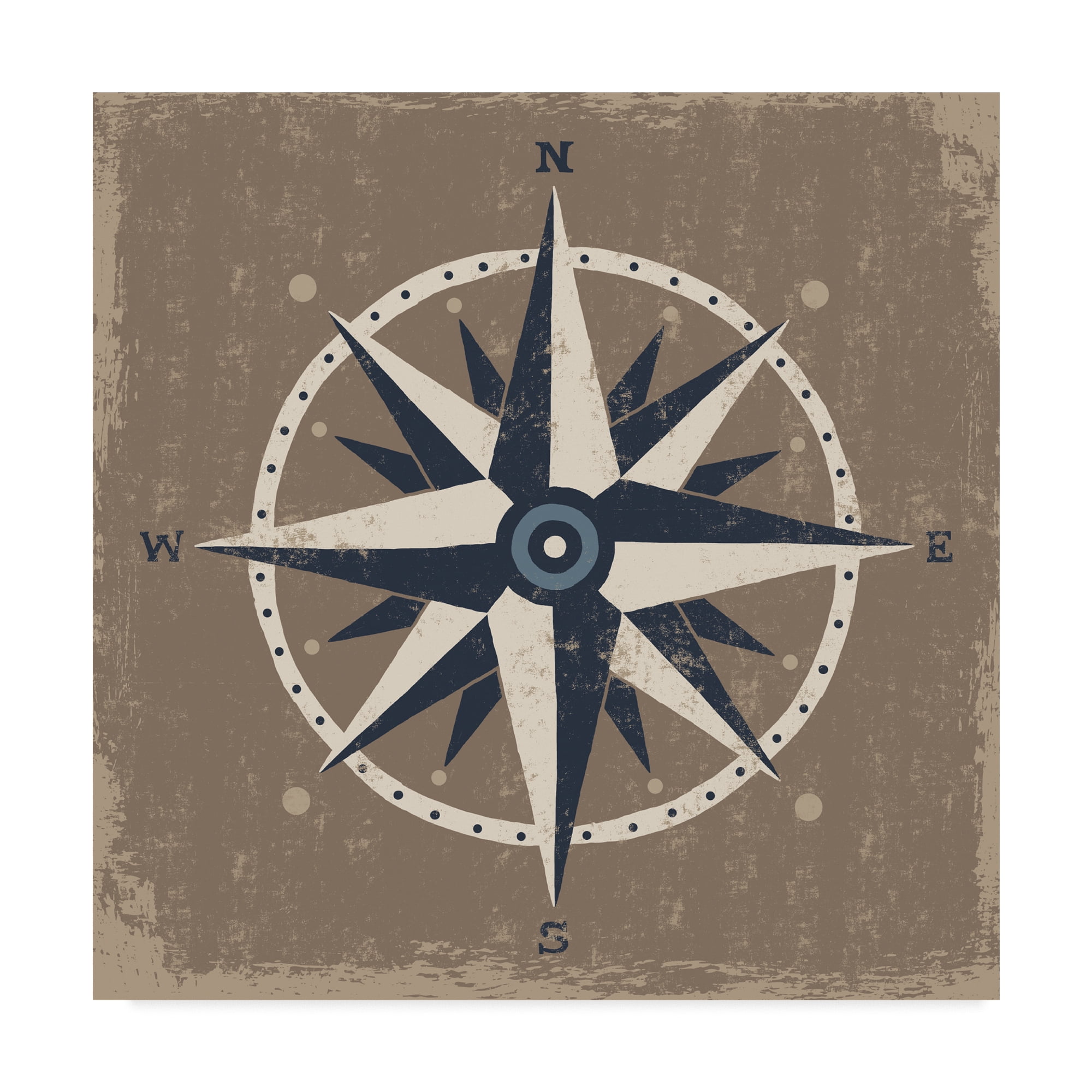 Trademark Fine Art 'Nautical Compass' Canvas Art by Michael Mullan ...