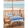 Blue Ombre Stripes Rectangle Outdoor Tablecloth with Umbrella Hole ...