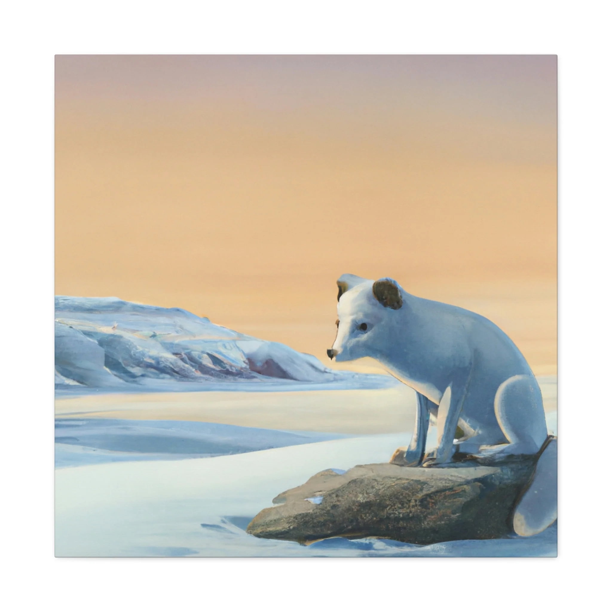Arctic Fox in Snow - Canvas - Walmart.com