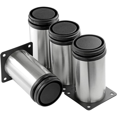 MuG 4PCS 4 Inch Metal Furniture Legs Stainless Steel Adjustable Legs ...