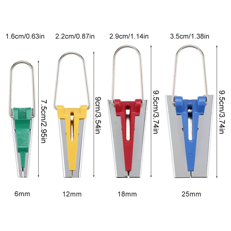 Quilting Binding Kit 4-Size Bias Tape Maker Kit - 6/12/18/25mm Fabric ...