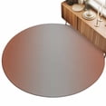 Abstract Ombre Art Orange Gray Round Rug 3ft Minimalist Color Gradient ...