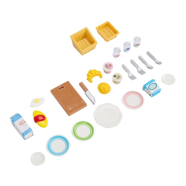 Dollhouse Kitchen Utensil, Plastic Mini Dollhouse Cookware Playset ...