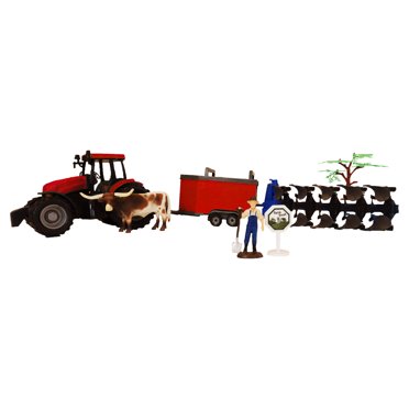 Playtek - Green Farm Tractor Play Set, 7 Piece - Walmart.com