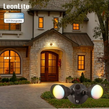 LEONLITE Motion Sensor LED Flood Light, Dusk to Dawn LED Security Light ...