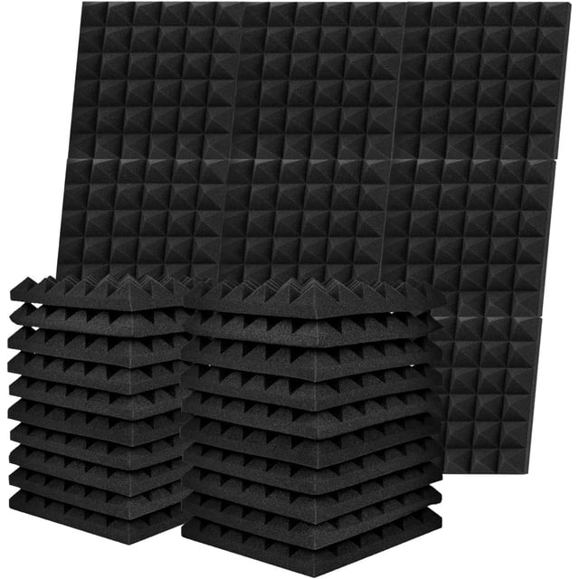 Musfunny Soundproof Acoustic Foam Panels, 12 Pcs 2" x 12" x 12", Flame ...