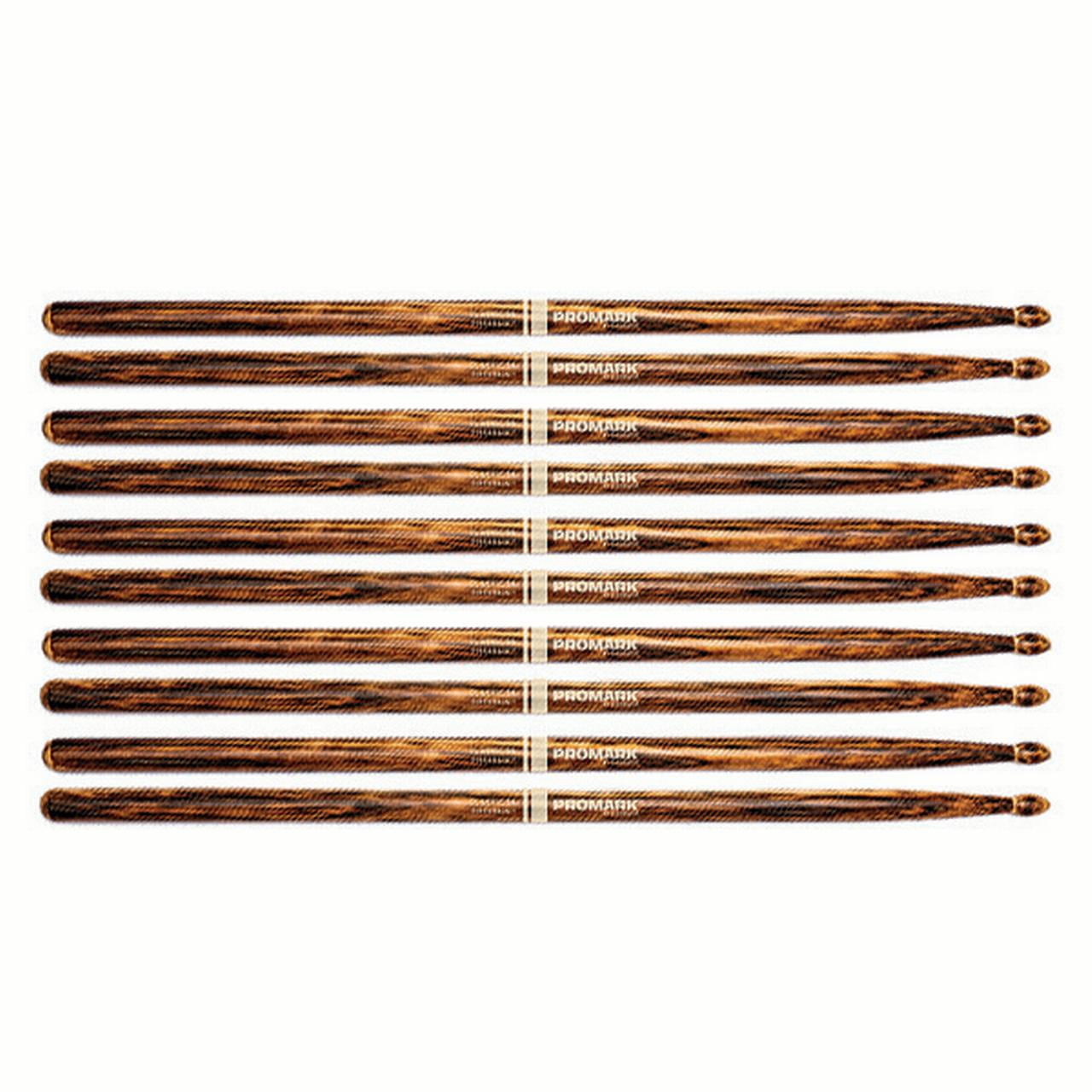 5 PACK Promark TX5AW-FG FireGrain Classic 5A Drumsticks, Oval Tip TX5AW ...
