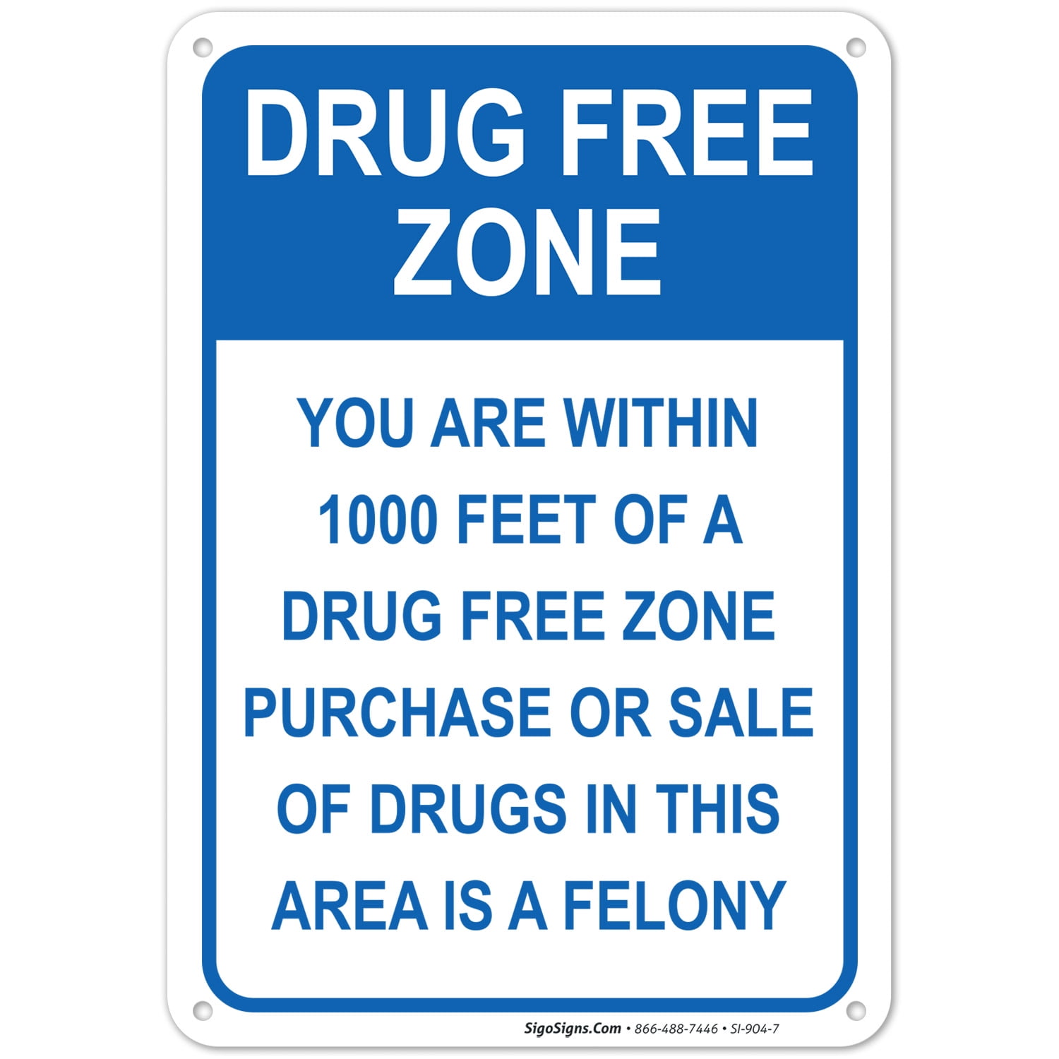 Drug-Free Zone Sign, - Walmart.com