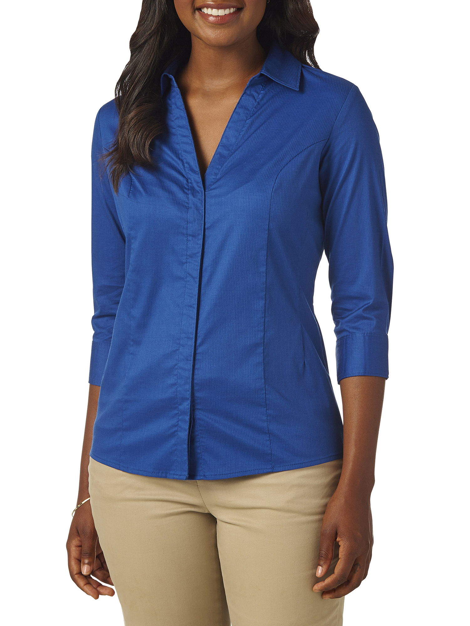 Riders by Lee® Indigo Easy Care 3/4 Sleeve Woven Shirt - Walmart.com