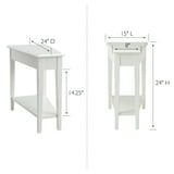 Leick Home Haven Ridge Wood Wedge End Table with Shelf, Farmhouse White ...