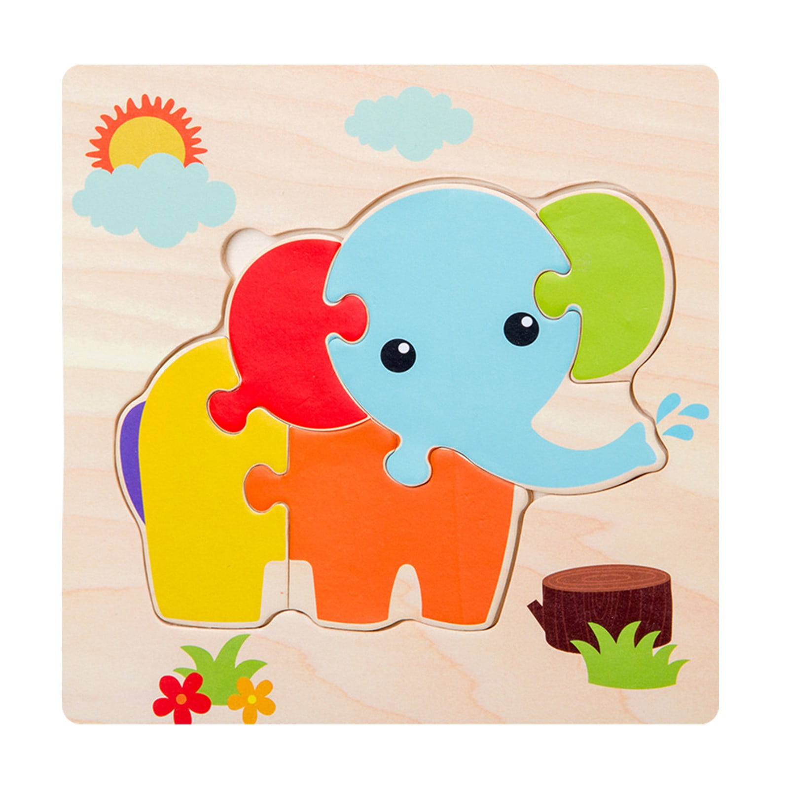 Fridja Toddler Wooden Puzzles Early Developmental STEM Toy for Babies ...