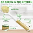Bamboo Dish Brush Set of 2 - Dishwasher w/Handle Made Wheat Straw ...