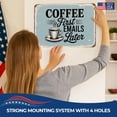 Coffee First Emails Later Metal Poster by DC | Vintage Tin Sign Wall ...