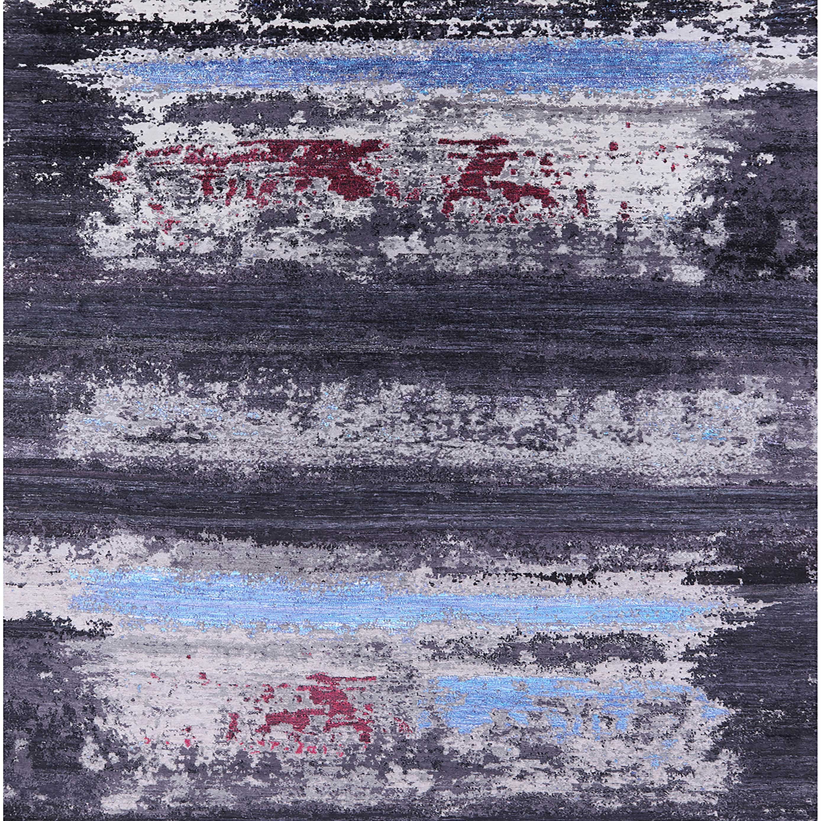 Ahgly Company Indoor Square Mid-Century Modern Plum Purple Purple ...