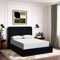 Bowery Hill Contemporary Black Durable Velvet Upholstered King Bed ...