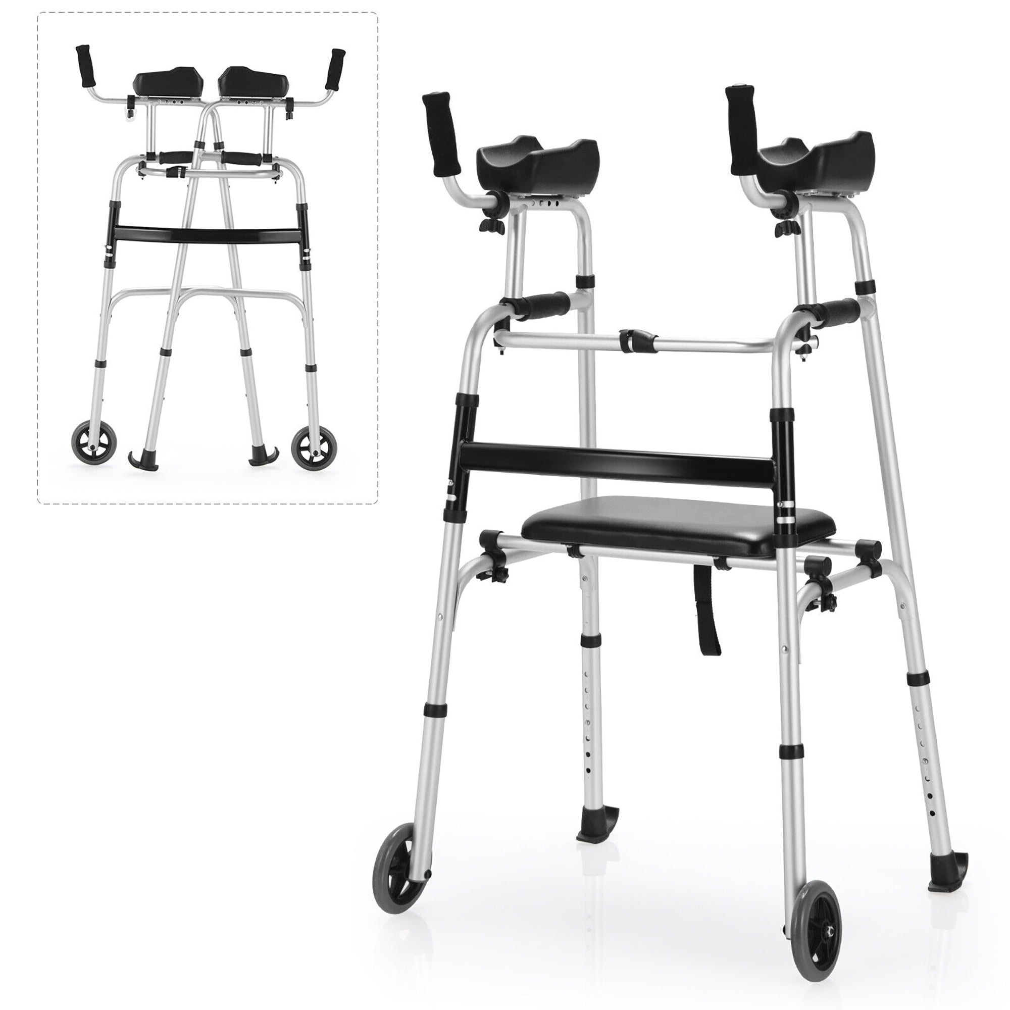 Click here for Costway Foldable Aluminum Alloy Walker Wheel Walki... prices