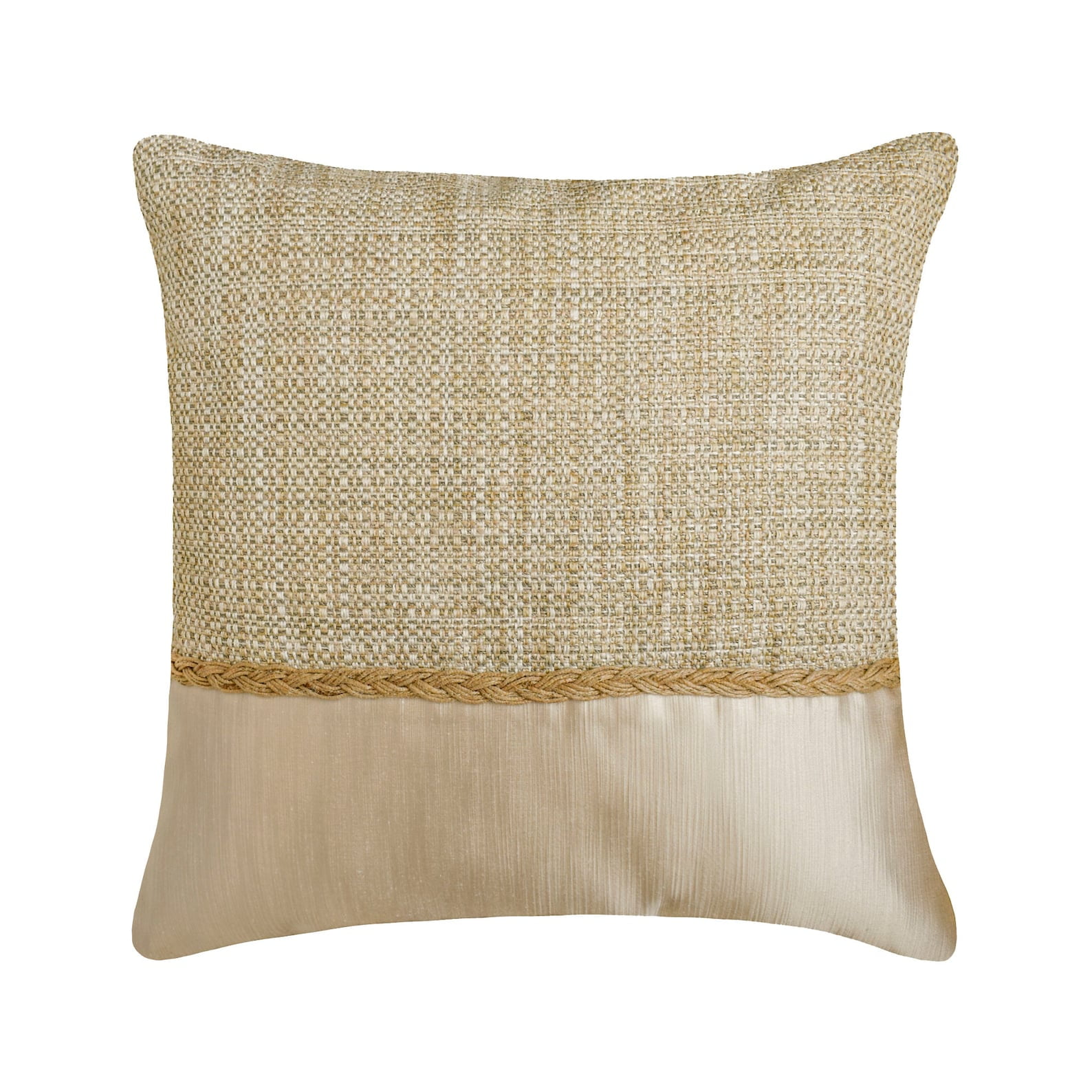 Decorative Beige 24"x24" (60x60 cm) Pillow Cases, Jute & Satin Jute ...