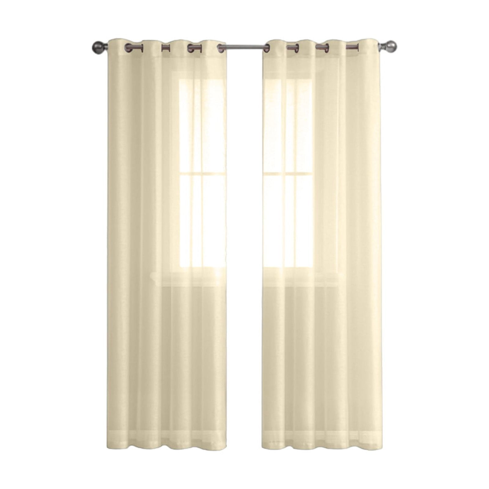 Birdeem Semi Sheer Curtains for Bedroom 98 Inches Long Grommet Vertical ...
