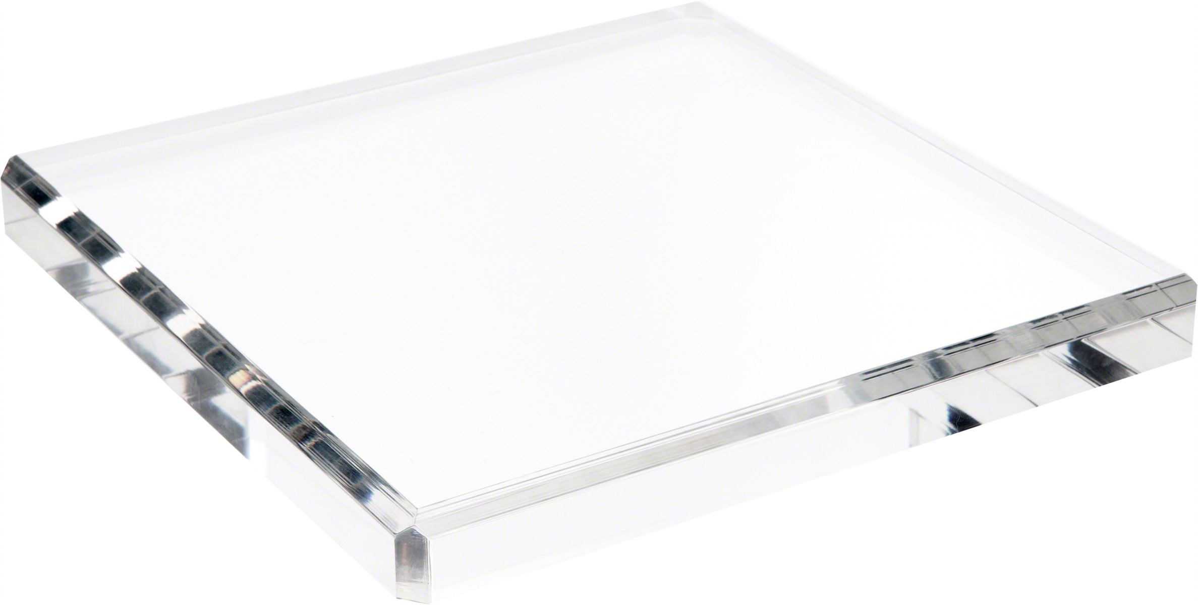 Plymor Clear Polished Acrylic Square Beveled Display Base, 10" W x 10 ...