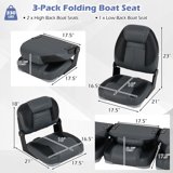Gymax 3-Pack Folding Boat Seats w/ 28D Soft Sponge Padding Waterproof ...