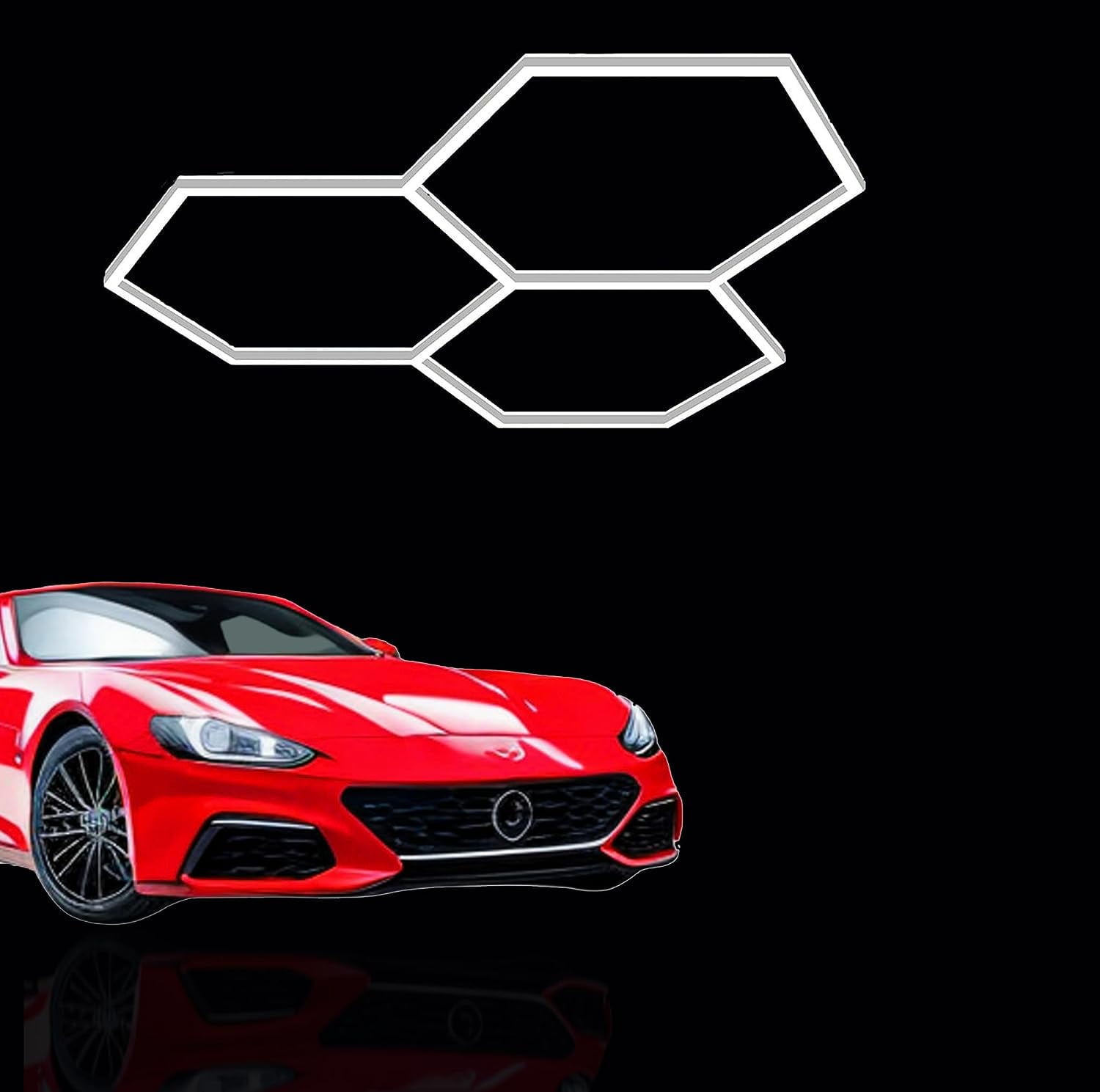 Modern LED Hex Garage Light Fixture - 6000K 120W 3 Grid Hexagon Light Set for Garage/Car Shop ...