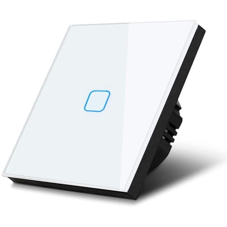 SICED High Quality Square Knob White Glass LED Touch Light Switch with ...