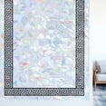 Black Geometric Privacy Window Film, Decorative Stained Glass Window ...
