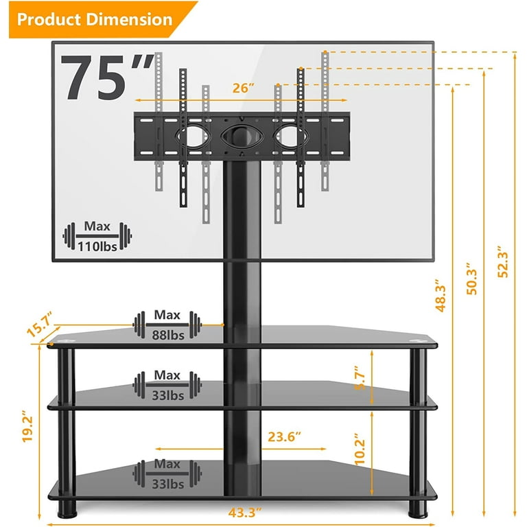 Walmart Tall Tv Stands Measurements