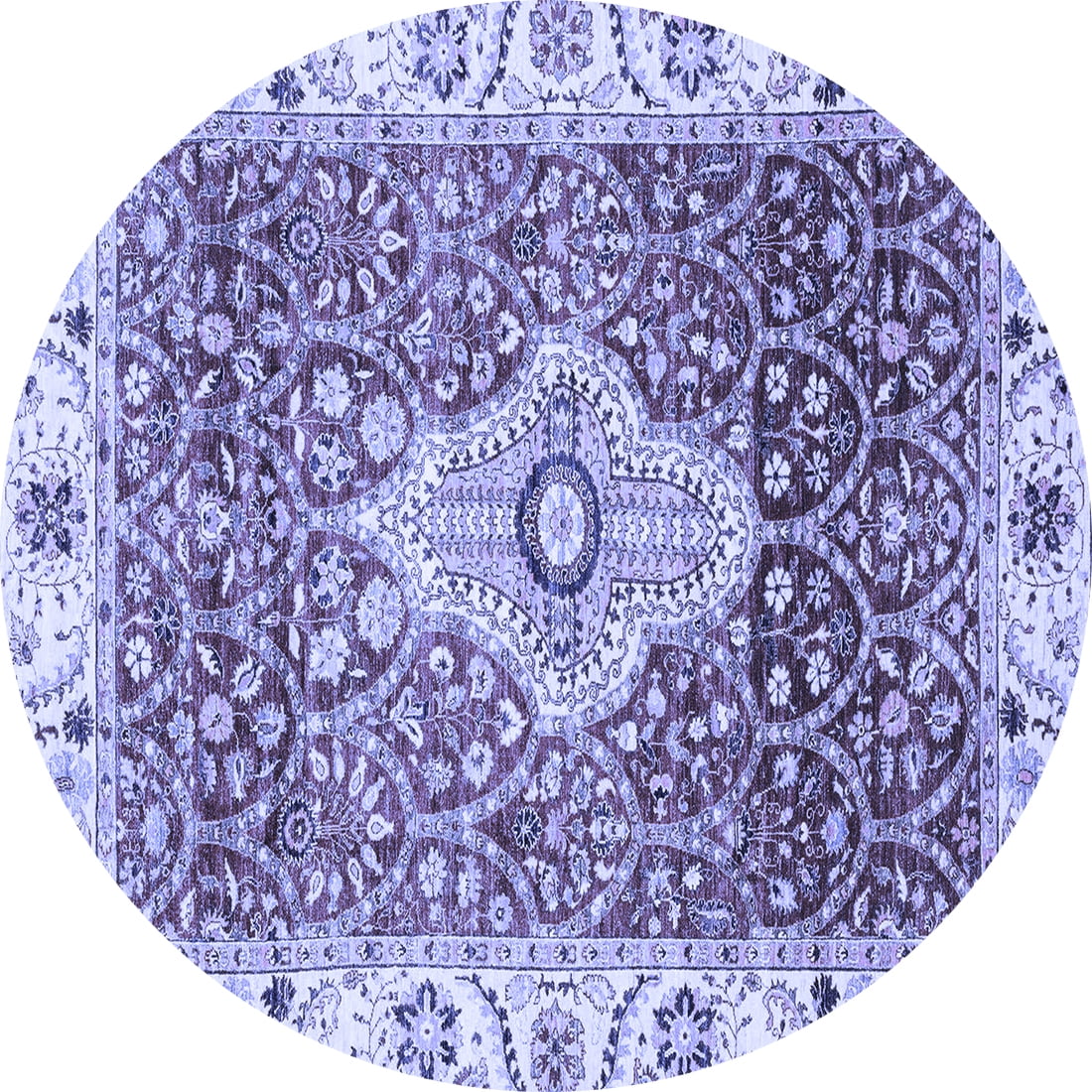 Ahgly Company Indoor Round Abstract Blue Modern Area Rugs, 5' Round ...