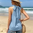 Byworldtasic Women's Elegant Sleeveless Satin Blouses Pleated Dressy ...