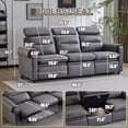 Ktaxon 86.6" 3 Seater Power Reclining Sofa, Modern Electric Recliner ...