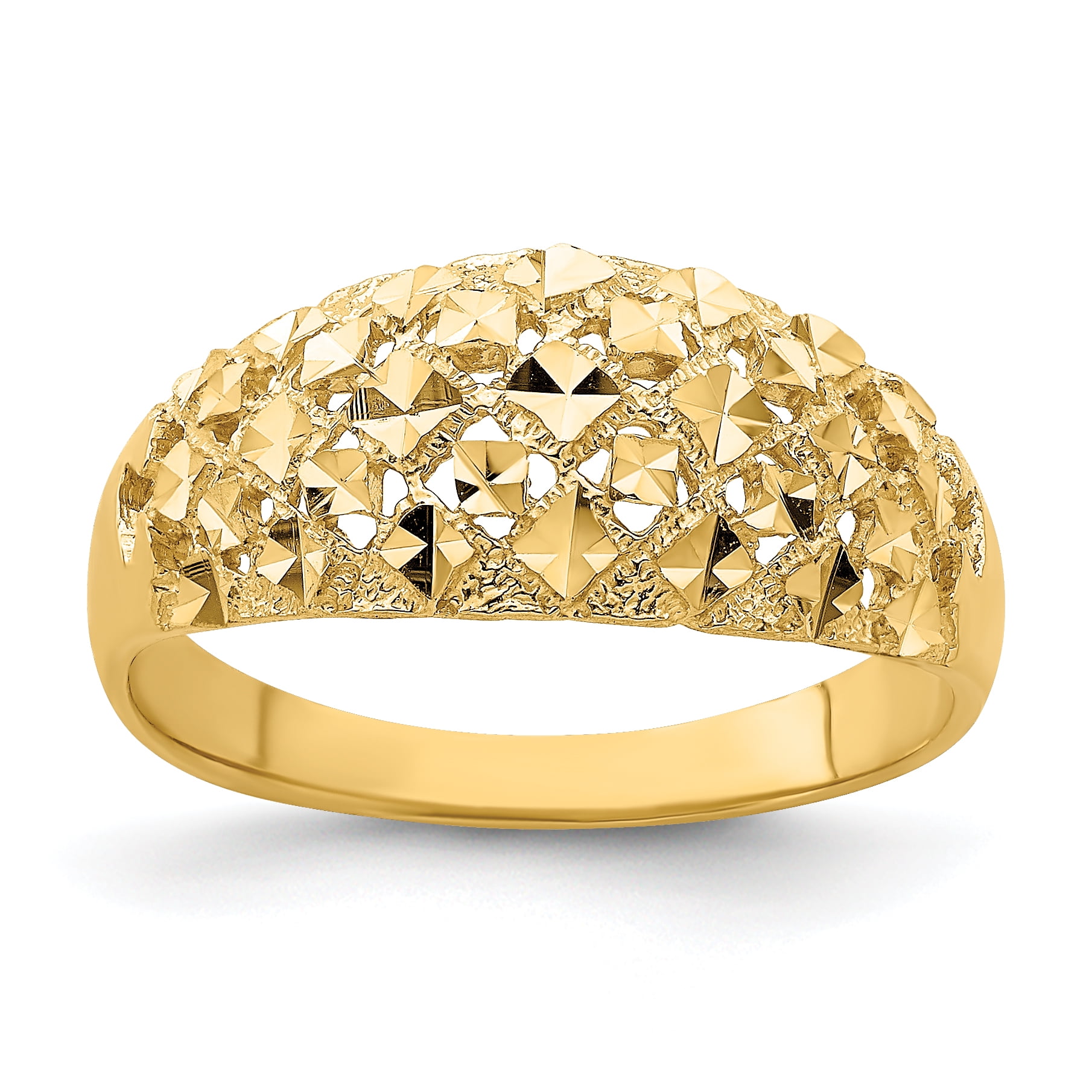 Saris and Things - 14k Yellow Gold Diamond-cut Mini Diamond Pattern ...