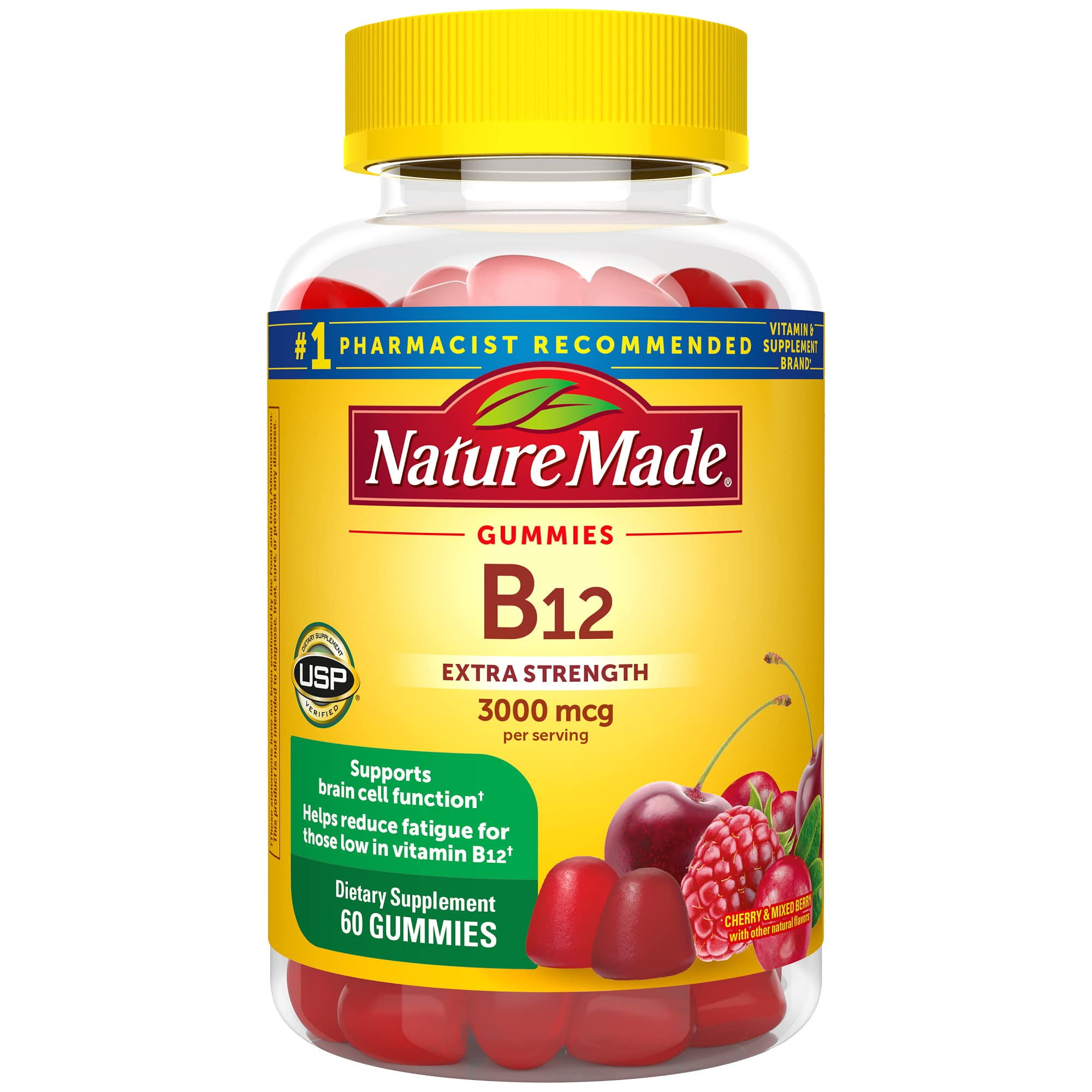 Suplemento de vitamina B12 de 3000 mcg de Nature Made, 60 gomitas ...