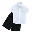 SGFCWSX Boys 2 Piece Outfits Short Sleeve Button Down Shirt and Solid ...