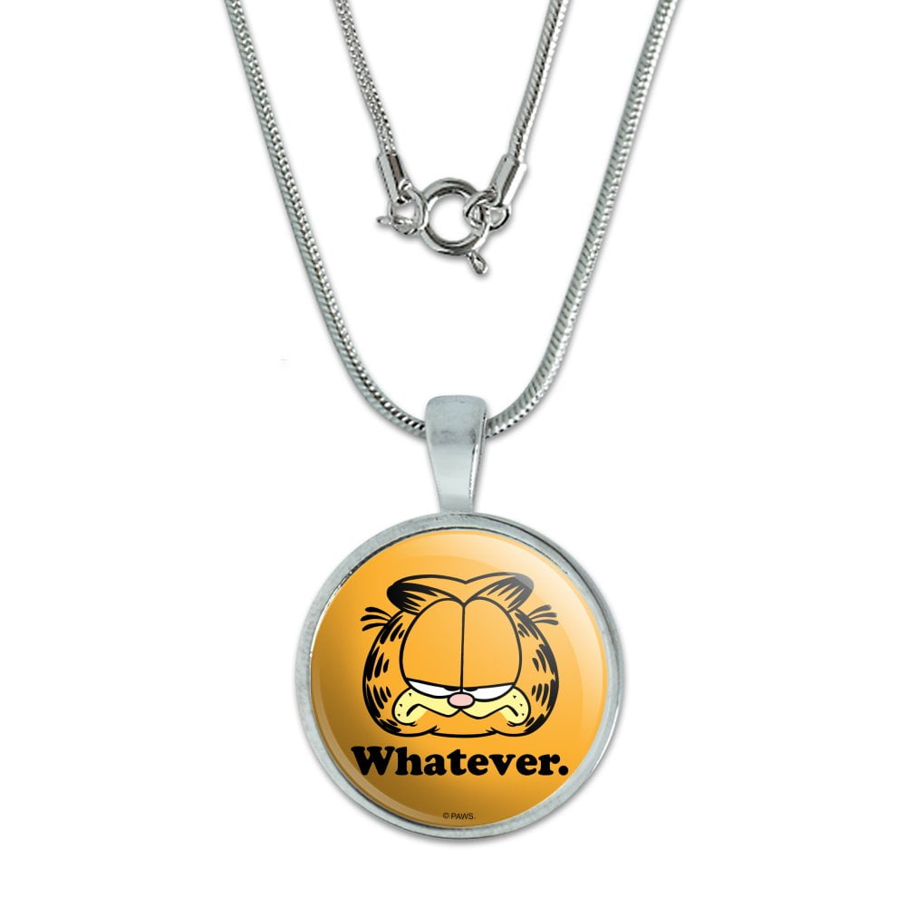 Garfield This IS My Happy Face 0.75" Pendant with Sterling Silver ...