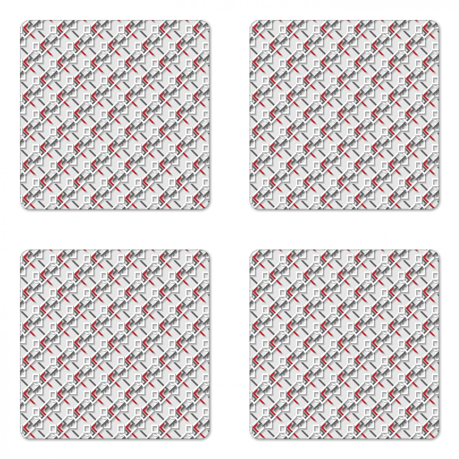 Geometric Coaster Set of 4, Complex Grid Pattern with Modern Design ...