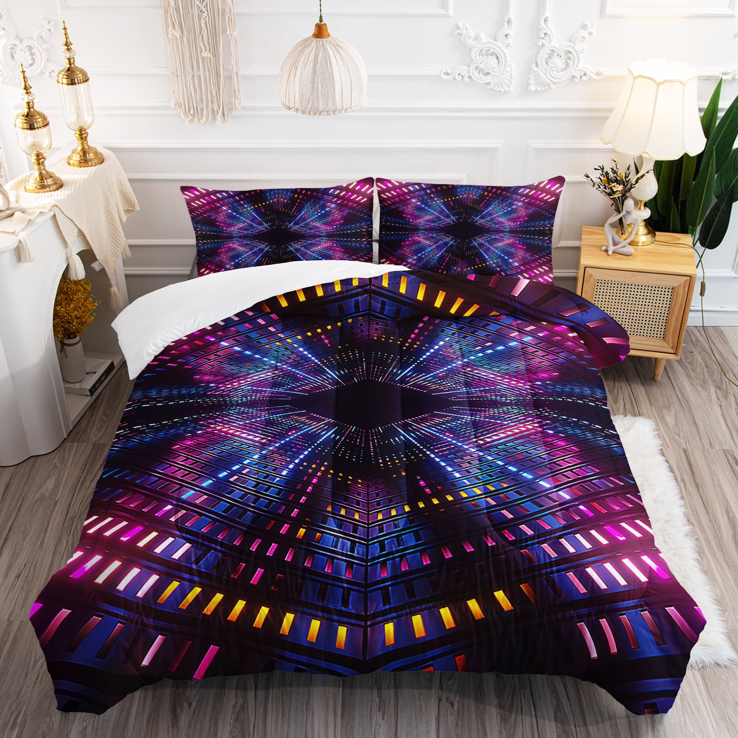 Hosima 3-Piece 3D Digital Printed Polyester Comforter With Multiple ...