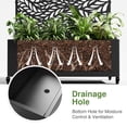 MAYEERTY Black Rectangular Metal Planter Box with Trellis, Outdoor ...