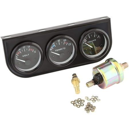 Triple gauge, car gauge, triple gauges 52 mm 3 in 1 voltmeter + water ...