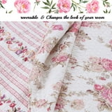 Cozy Line Home Fashions Chic Shabby Spring Rose Quilted Throw Blanket ...