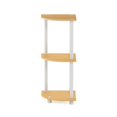 Beech/White 4-Tier Corner Shelf, Open Display Storage Unit For Living ...