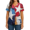 250 Anniversary USA 1776 - 2026 4th of July Scrub Tops for Women Vneck ...