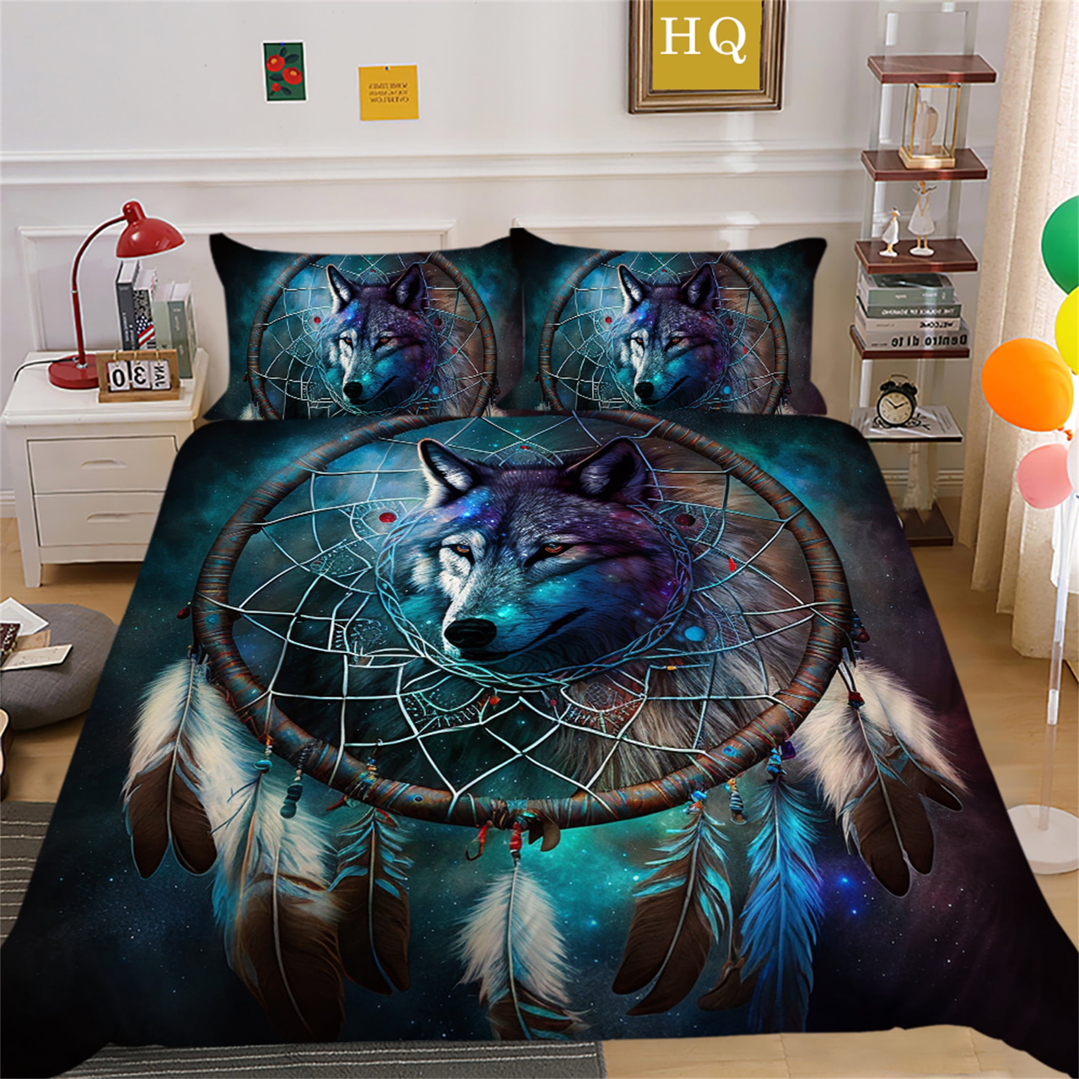 Bedding Cover Dreamcatcher Wolf 3D Printing Classic Design Quilt Cover ...